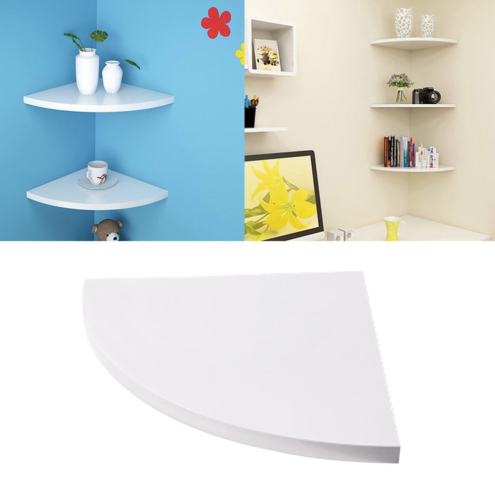 Masteelf Creative Triangle Fan Shape Storage Rack Wooden Corner Shelf ...