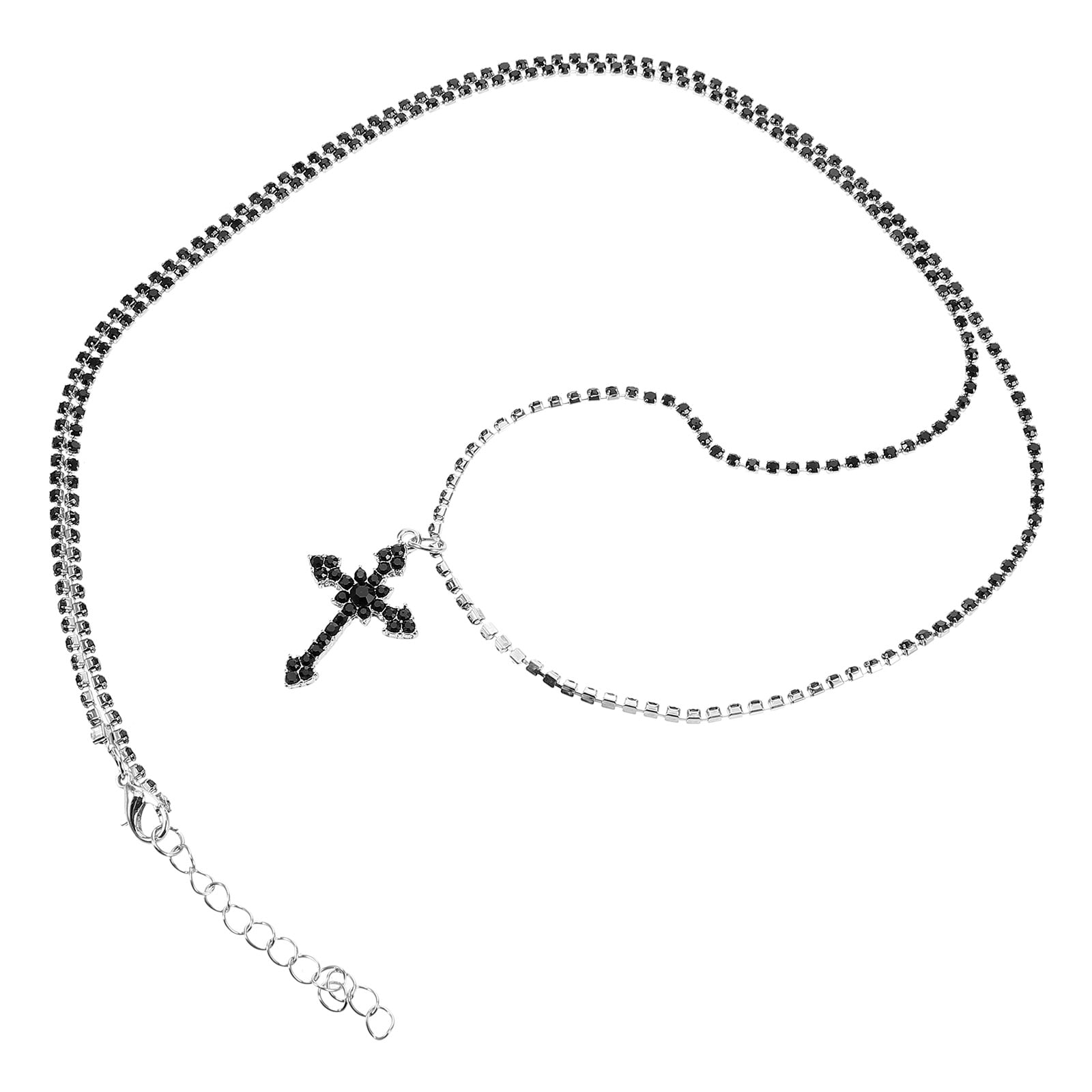 Masteelf Black Alloy Cross Charm Necklace for Women Suitable for Any ...