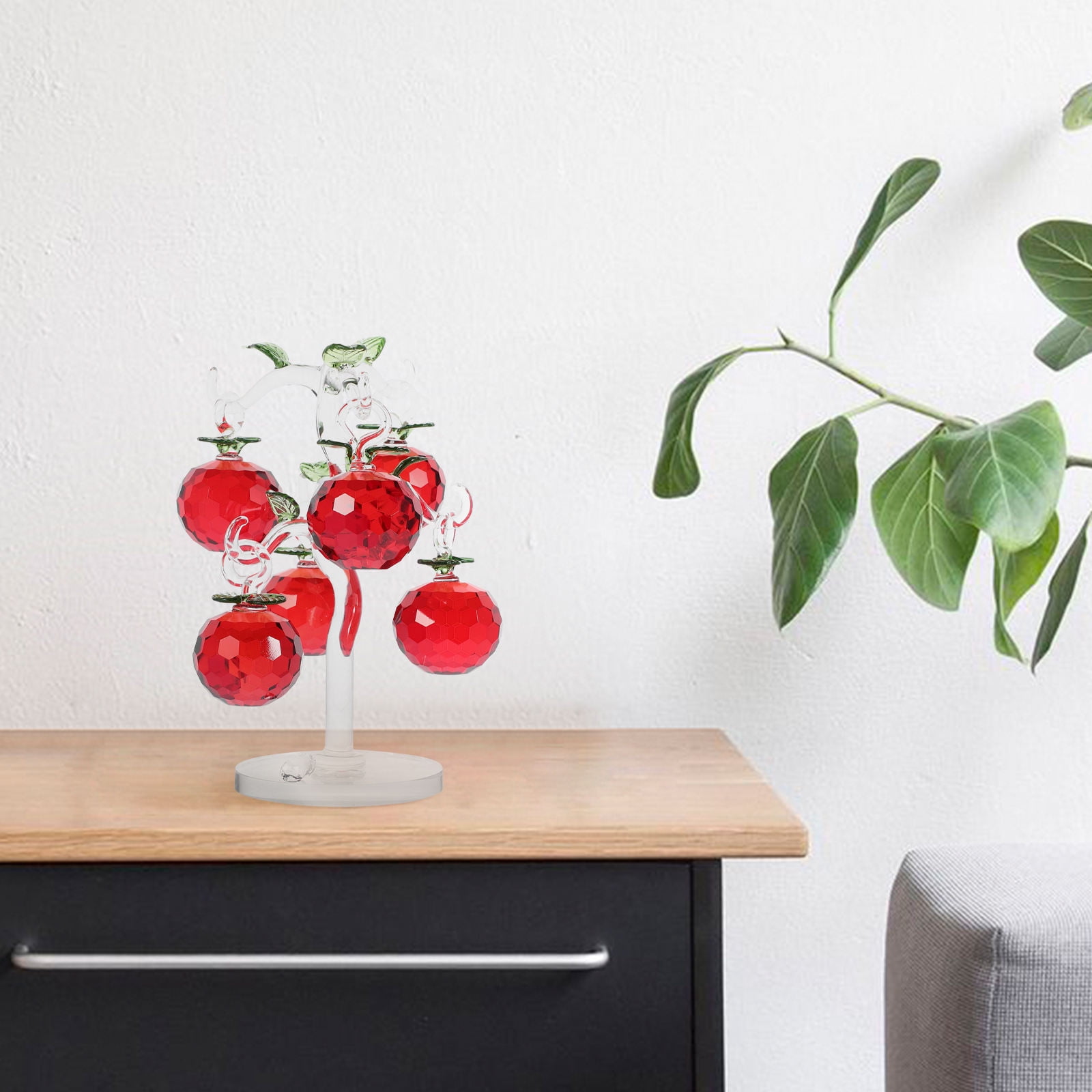 Masteelf Crystal Apple Tree Ornament with Artificial Apples Figurine ...