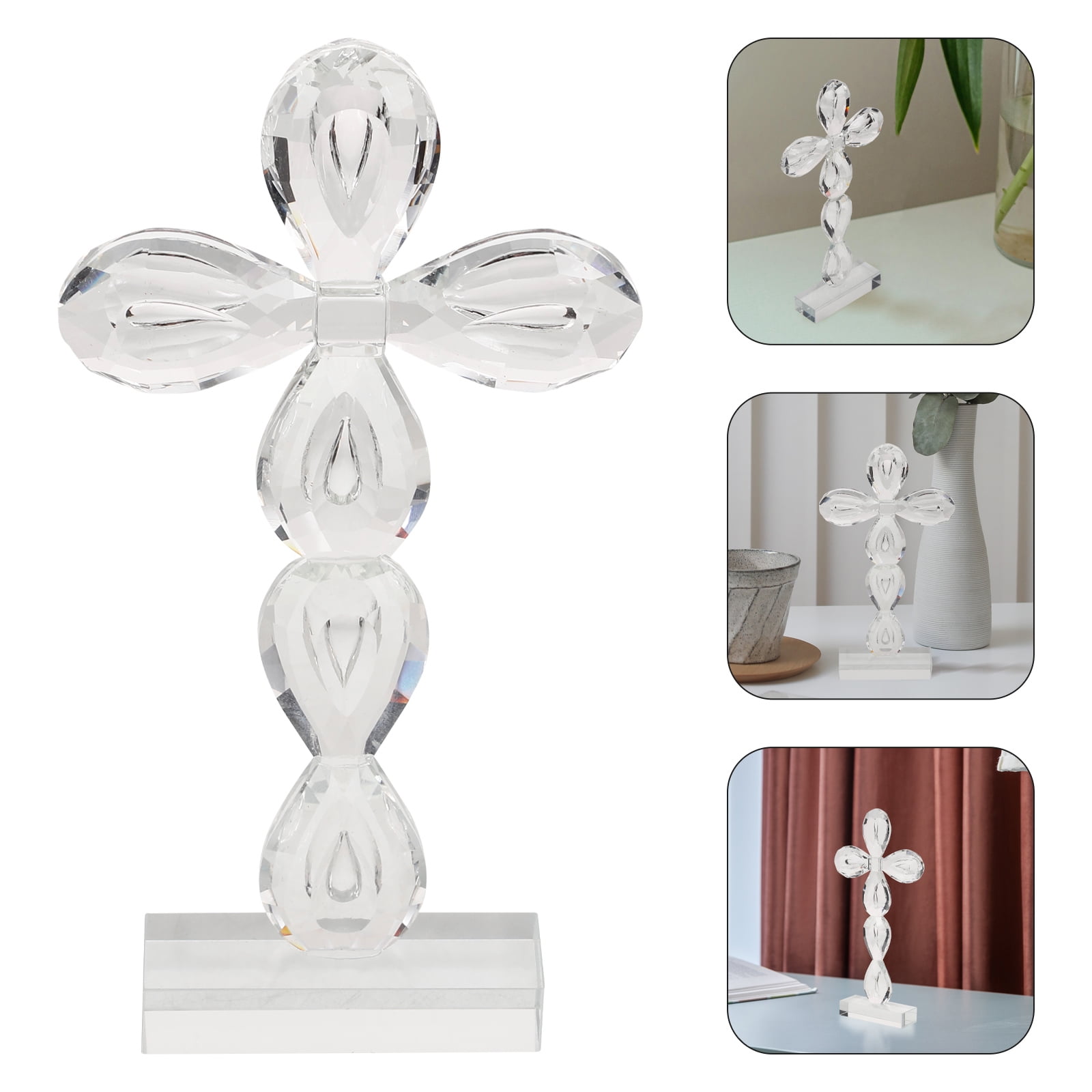 Masteelf Crystal Cross Table Decor Cross Figurine Craft Decoration ...