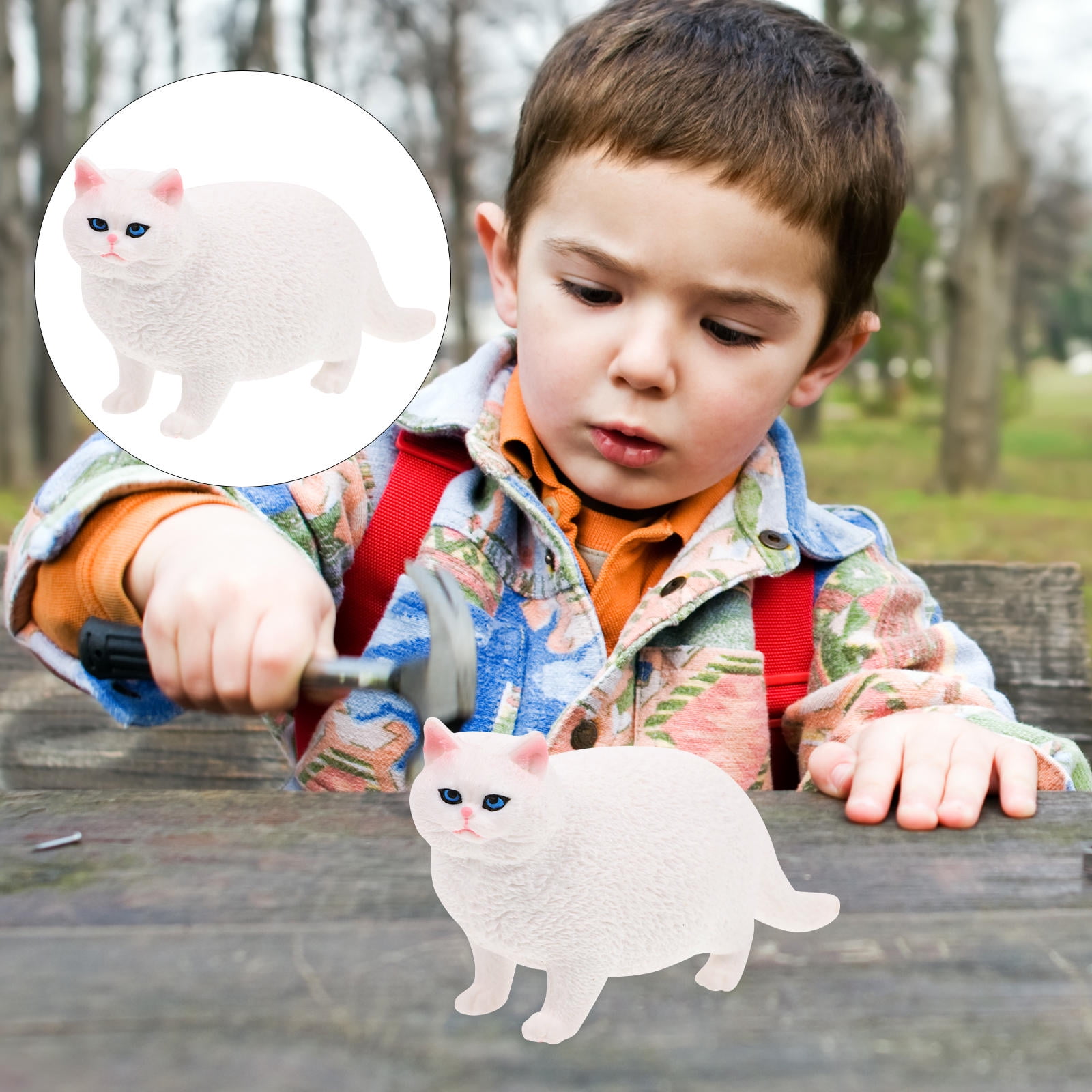 Masteelf Cute Realistic Cat Toys for Kids Cat Toy Figurine Simulation ...