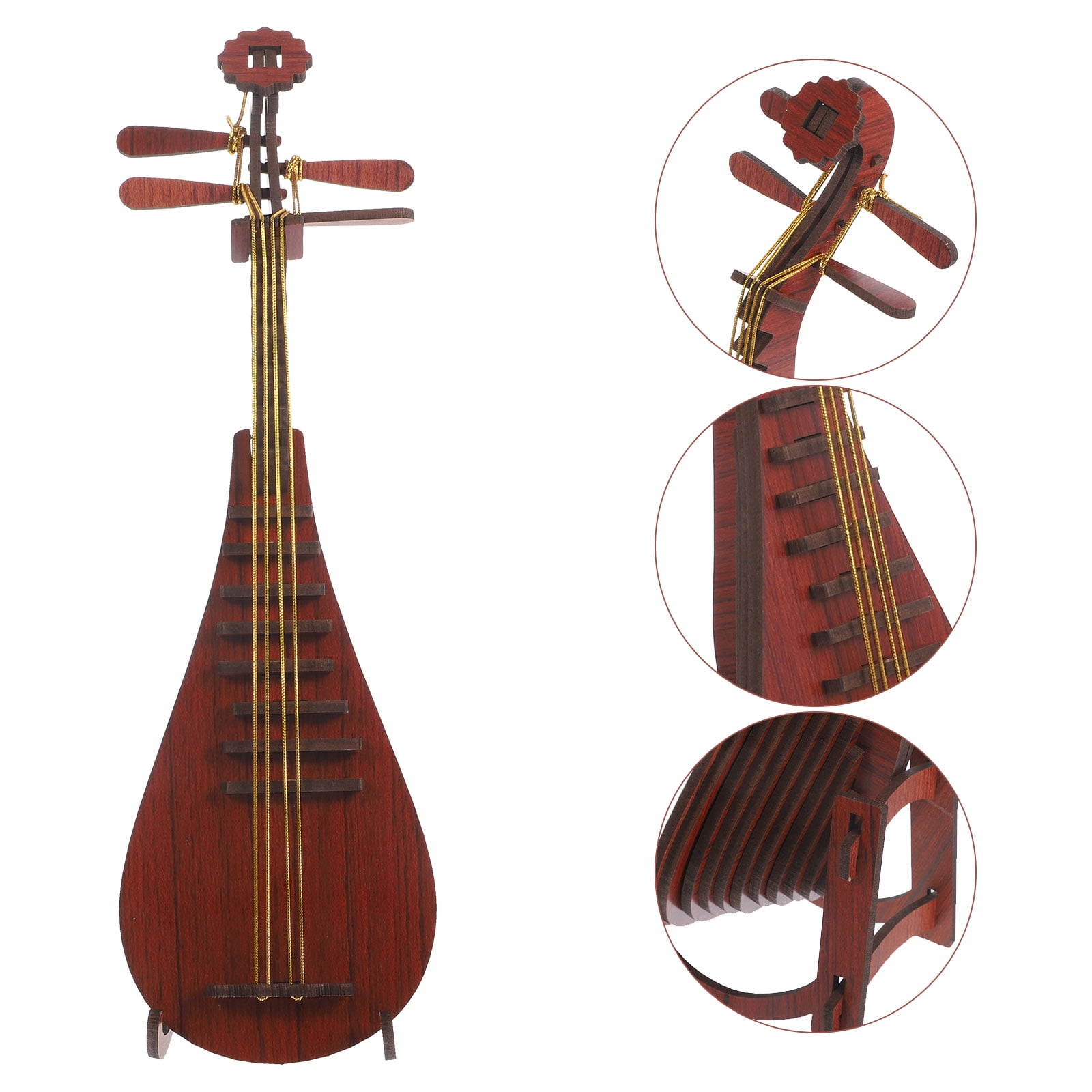 Masteelf DIY Wooden Lute Puzzle Toy for Home Decoration with Red Color ...