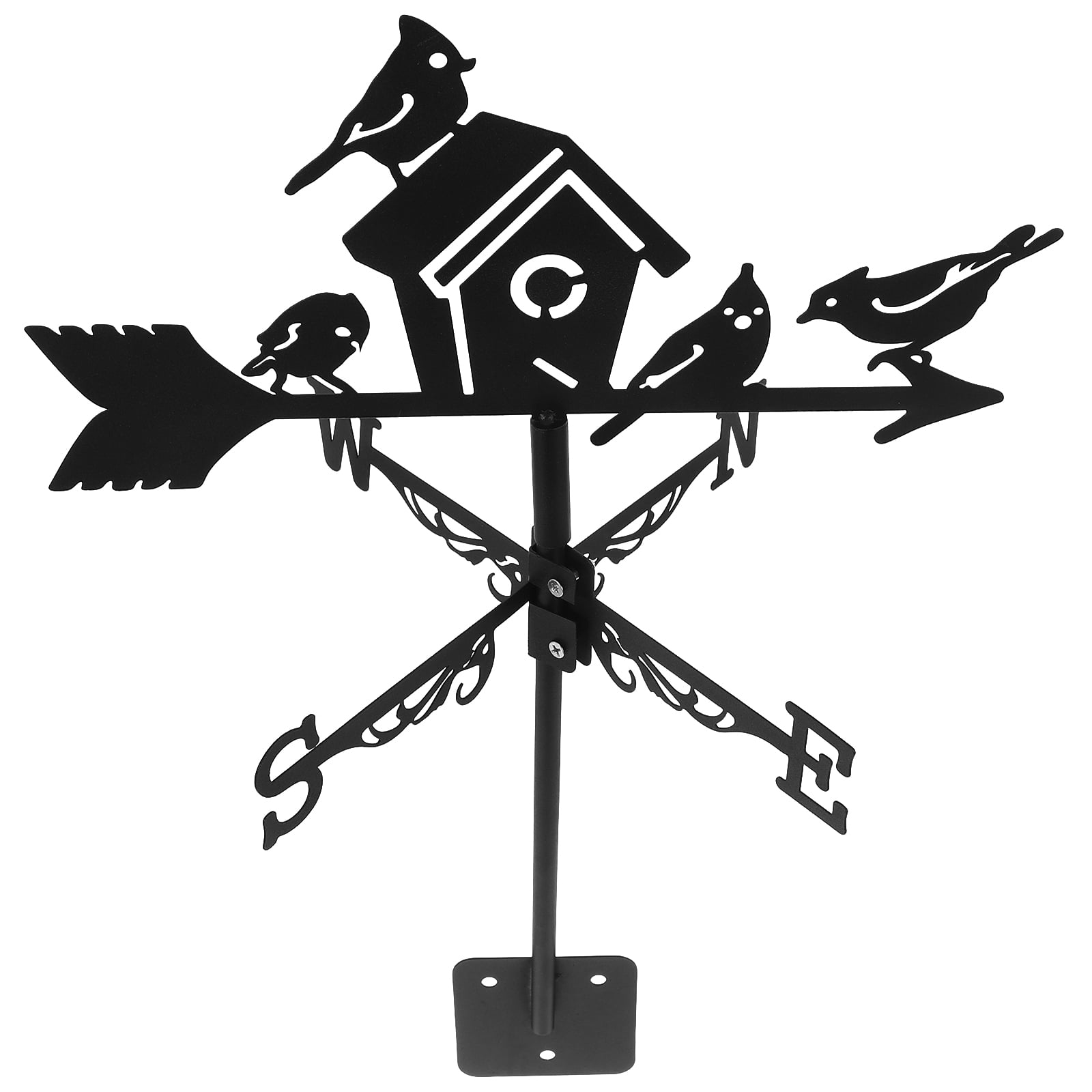 Masteelf Decorative Metal Weathervane Birdhouse Statue with Wind ...