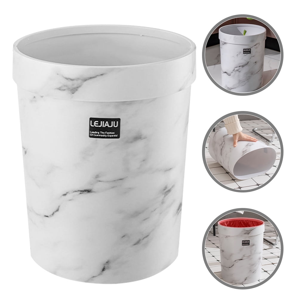 Masteelf Decorative Trash Bin Recycling Container Small Marble Bathroom ...