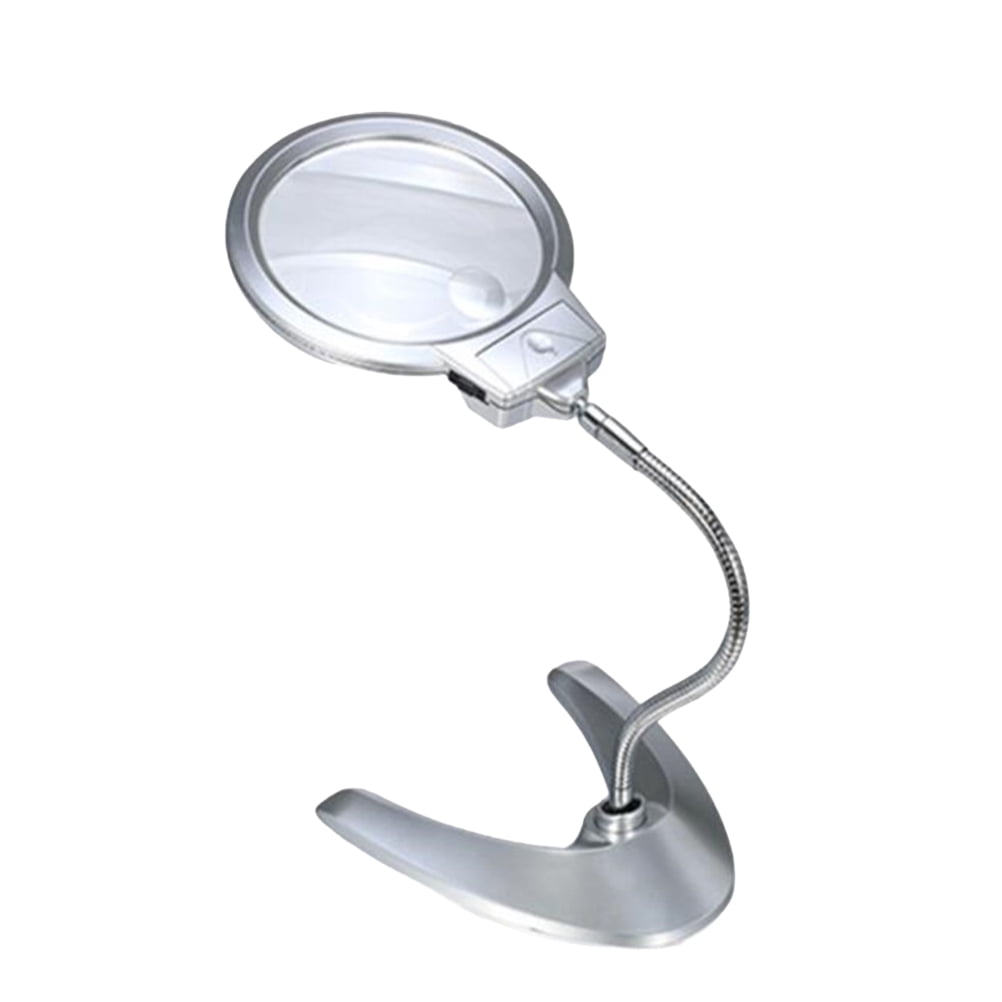 Masteelf Desktop Magnifying Glass LED Light Adjustable Metal Hose Stand ...