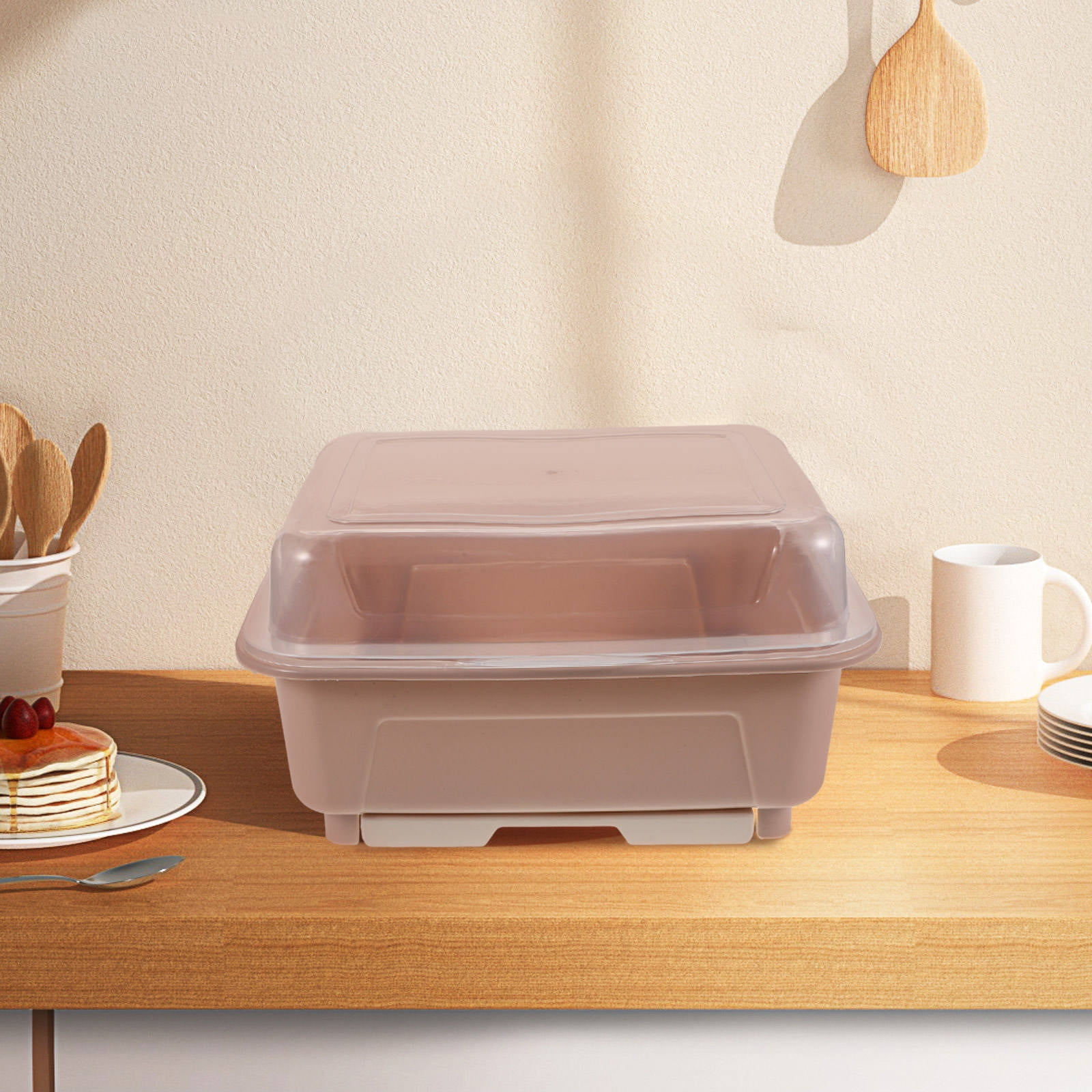 Masteelf Dish Drying Rack With Lid Cover Kitchen Dish Rack Dish Drainer ...