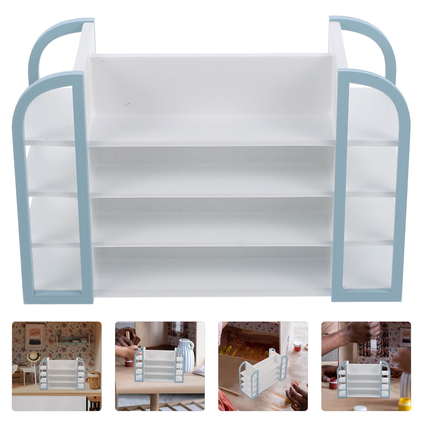 Masteelf Doll House Mini Supermarket Shelf Tiny House Furniture ...