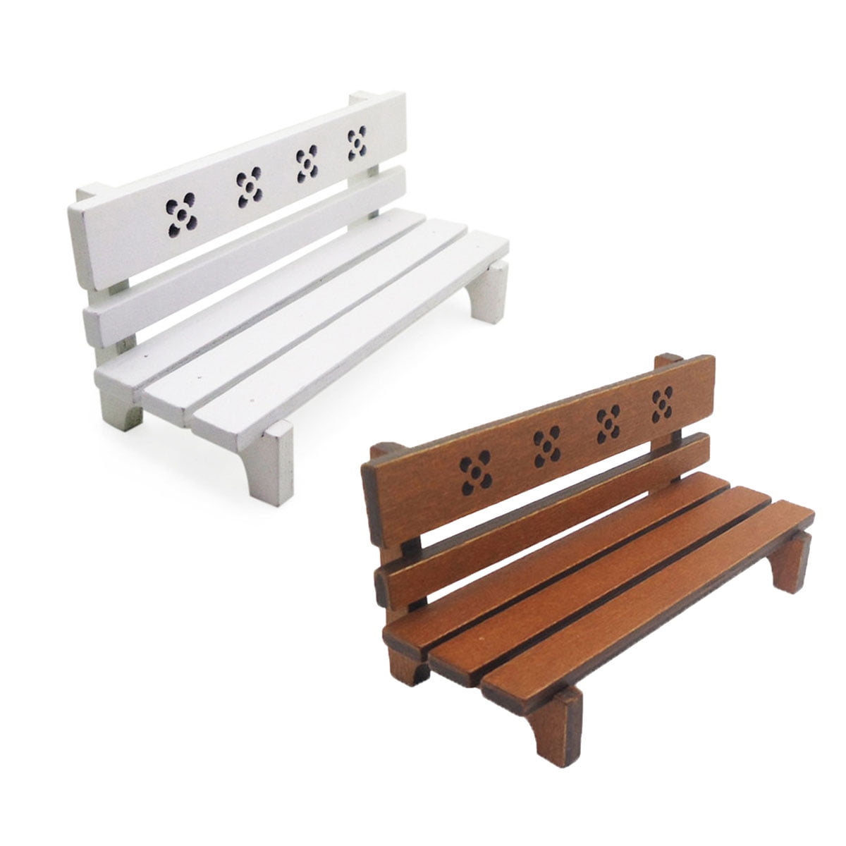 CTIRCHIU Miniature Bench for Dollhouse Accessories Simple Design Indoor ...