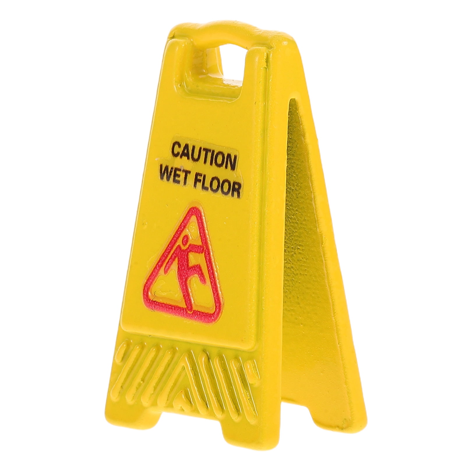 Masteelf Dollhouse Miniature Caution Floor Sign Yellow Warning Sign ...
