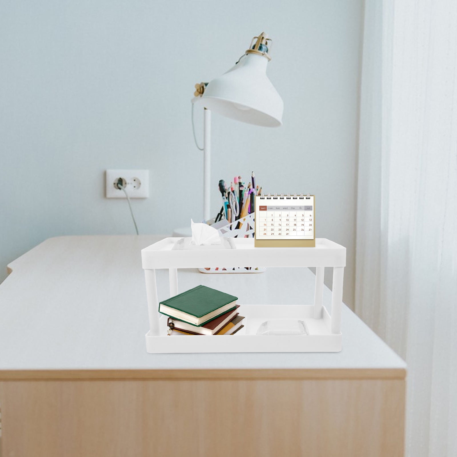 Masteelf Double Layered Organizer Storage Box Multi-Functional Bathroom ...