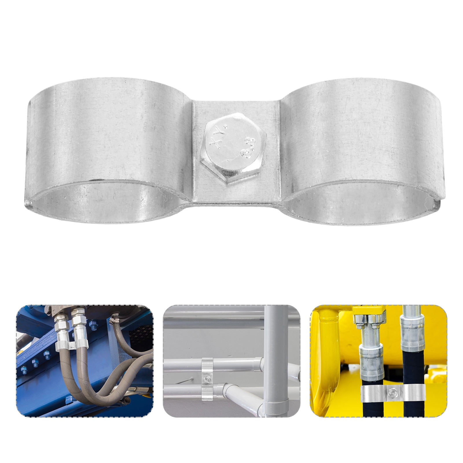 Masteelf Double Port Pipe Clamp Practical Pole Clamp Shelf Pole ...