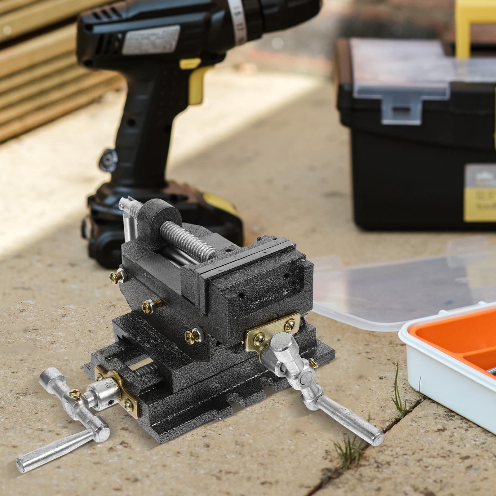 Masteelf Drill Press Vise Adjustable Crafting Carving Vise Heavy Duty ...