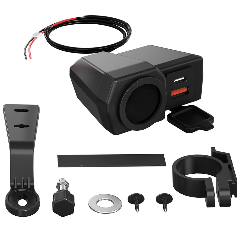 Masteelf Dual Ports Motorbike Charger Usb Usb-c Handlebar Mount ...