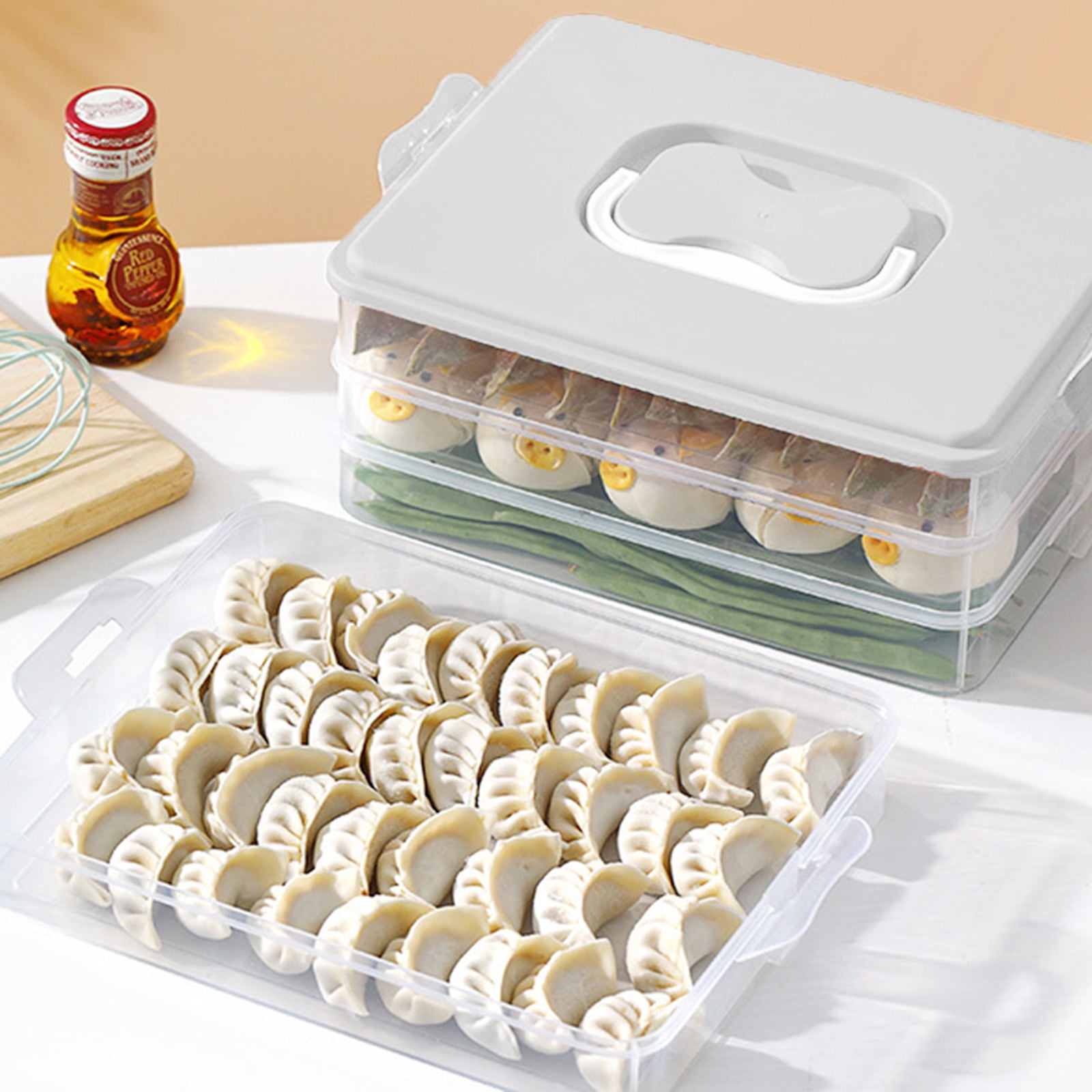 Masteelf Dumpling Freezer Container Dough Storage Box Dumpling Storage ...