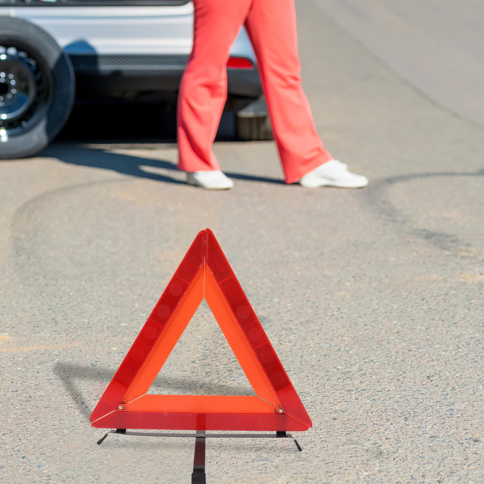 Masteelf Durable Plastic Reflective Warning Triangle for Road Use Red ...