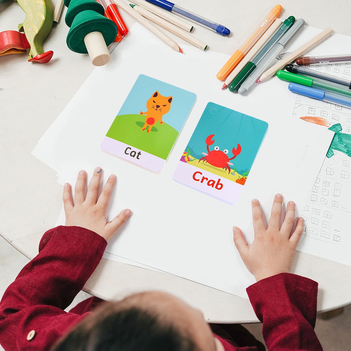 Masteelf Early Educational Toy Flash Cards for Kids with Bright ...