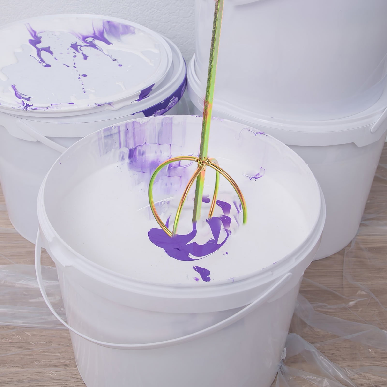 Masteelf Electric Drill Mixing Rods Heavy Duty 2pcs Reusable Mixer for ...