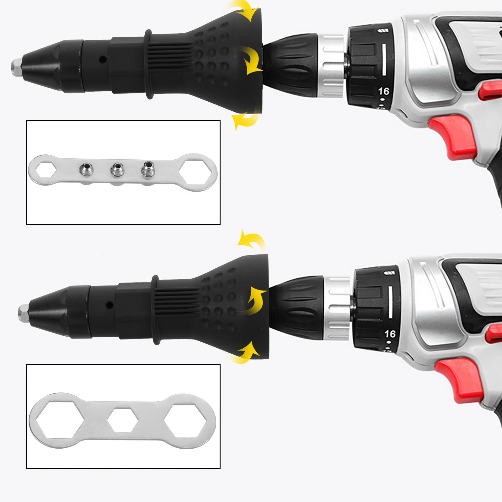 Masteelf Electric Rivet Adapter for Power Tools Durable Plastic Black ...