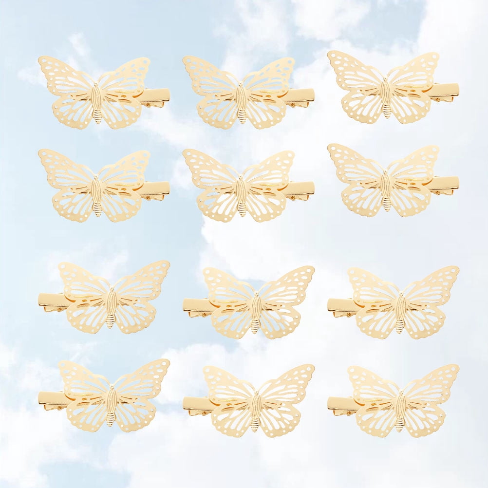 Masteelf Elegant Golden Alloy Hair Clips for Decoration 12Pcs Women ...