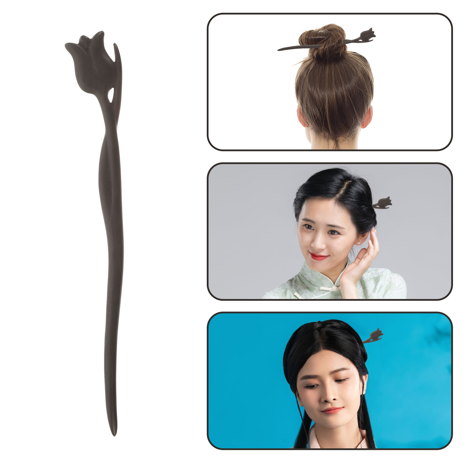 Masteelf Elegant HandCarved Wooden Hair Sticks for Women with Versatile ...