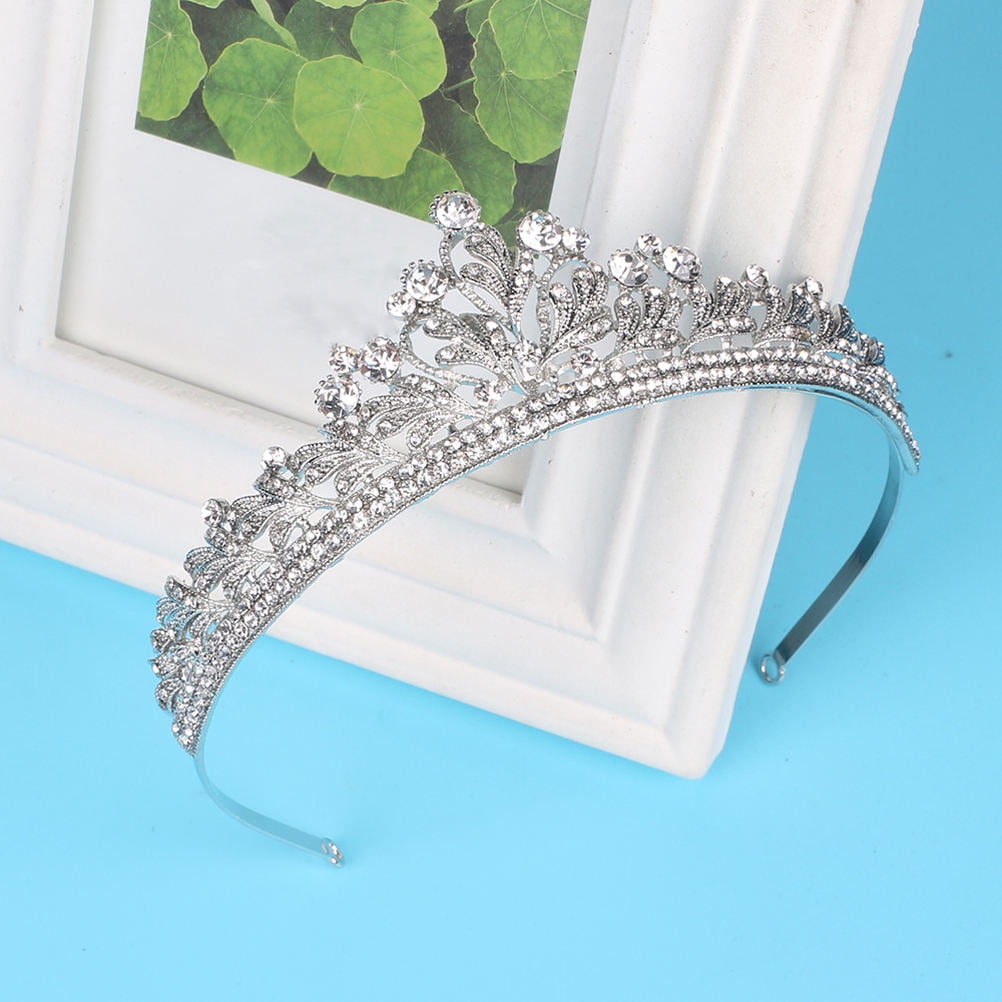 Masteelf Elegant White Alloy Tiara with Crystal for Weddings and Proms ...
