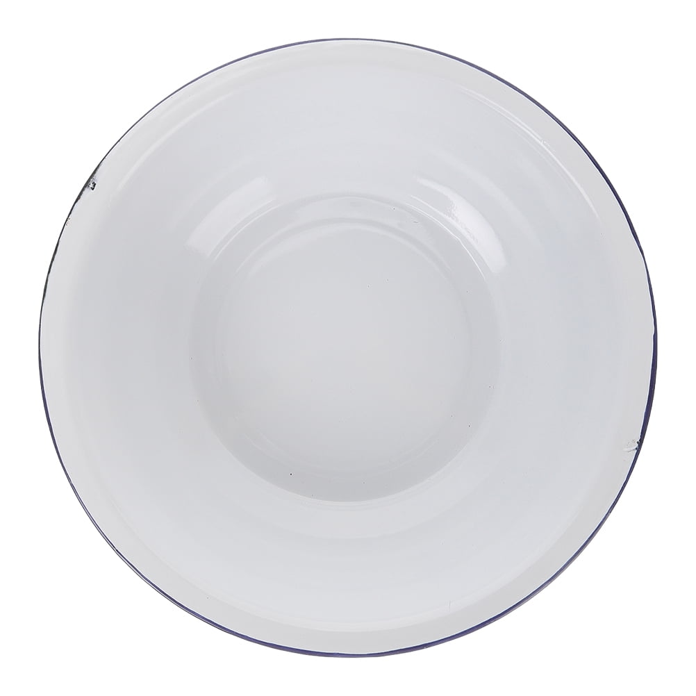Masteelf Enamel Bowl Round Porcelain Basin Large Vintage Enameled White ...