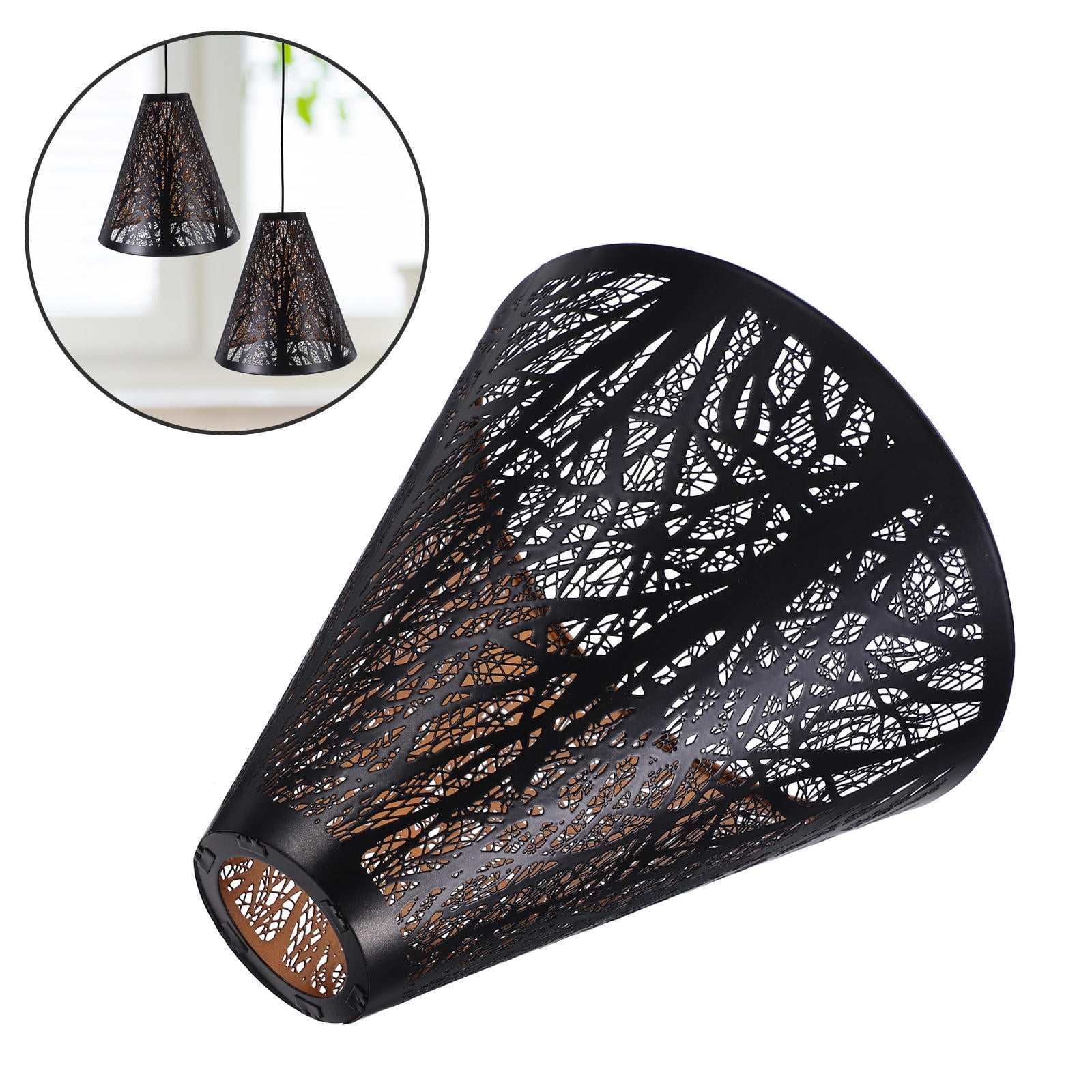 Masteelf Etched Metal Lampshade Metal Drum Lamp Shade Antique Table ...