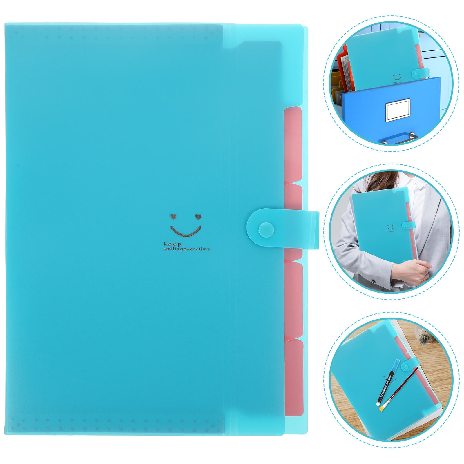 Masteelf Expanding File Folder A4 File Folder Organizer Five-Pocket ...