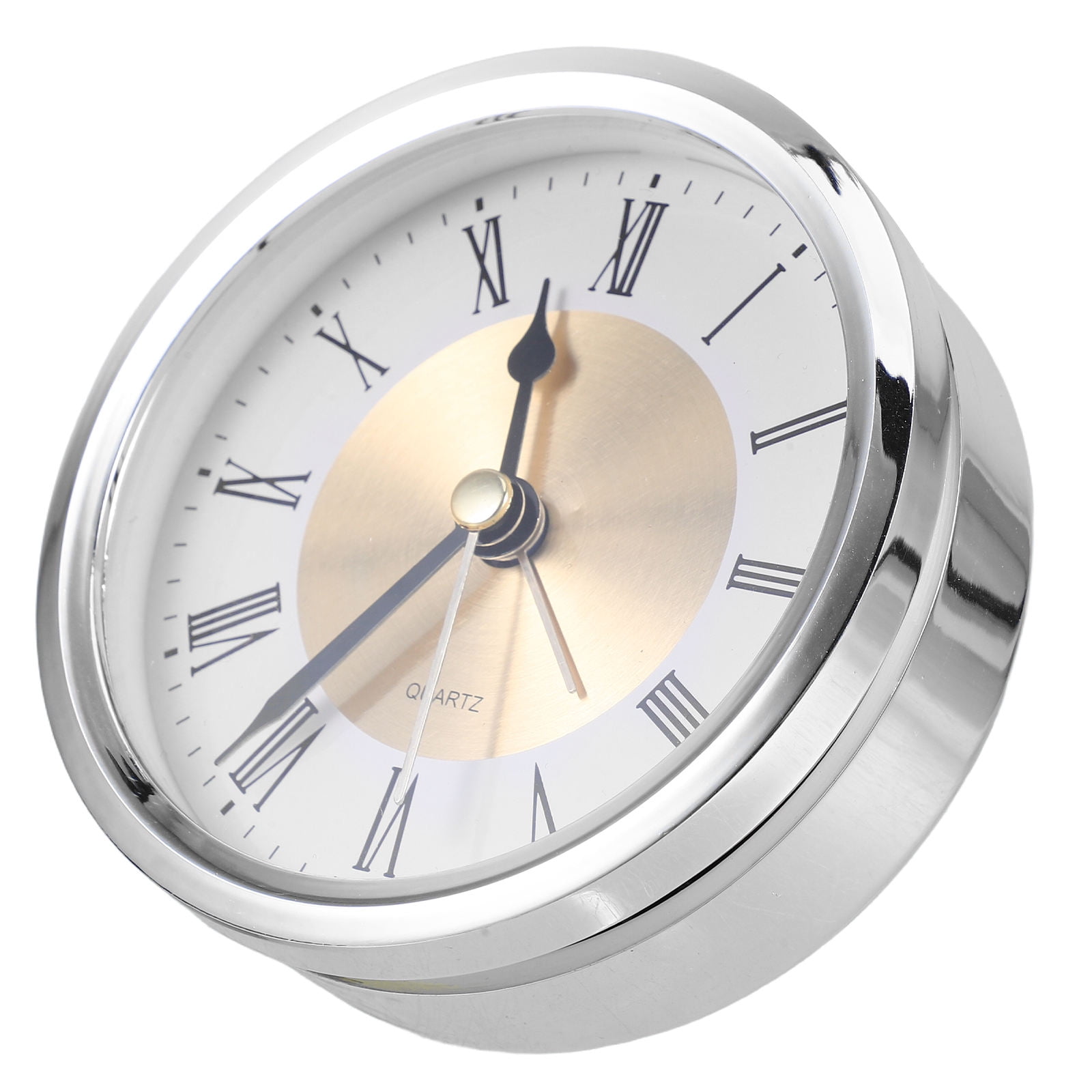 Masteelf Exquisite Round Crystal Clock Insert Embedded Quartz Clock ...