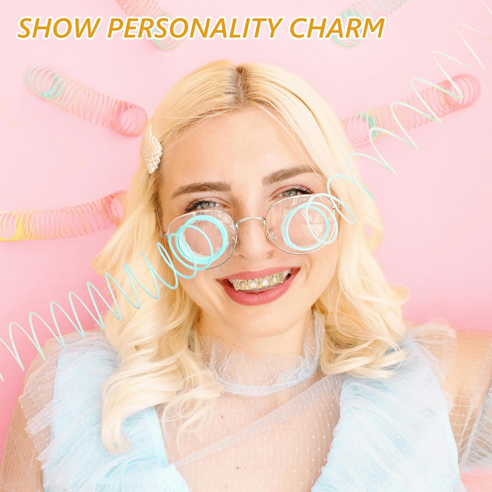 Masteelf Fangs Mouth Gold Braces Man 4.20X1.10X0.60CM Golden - Walmart.com