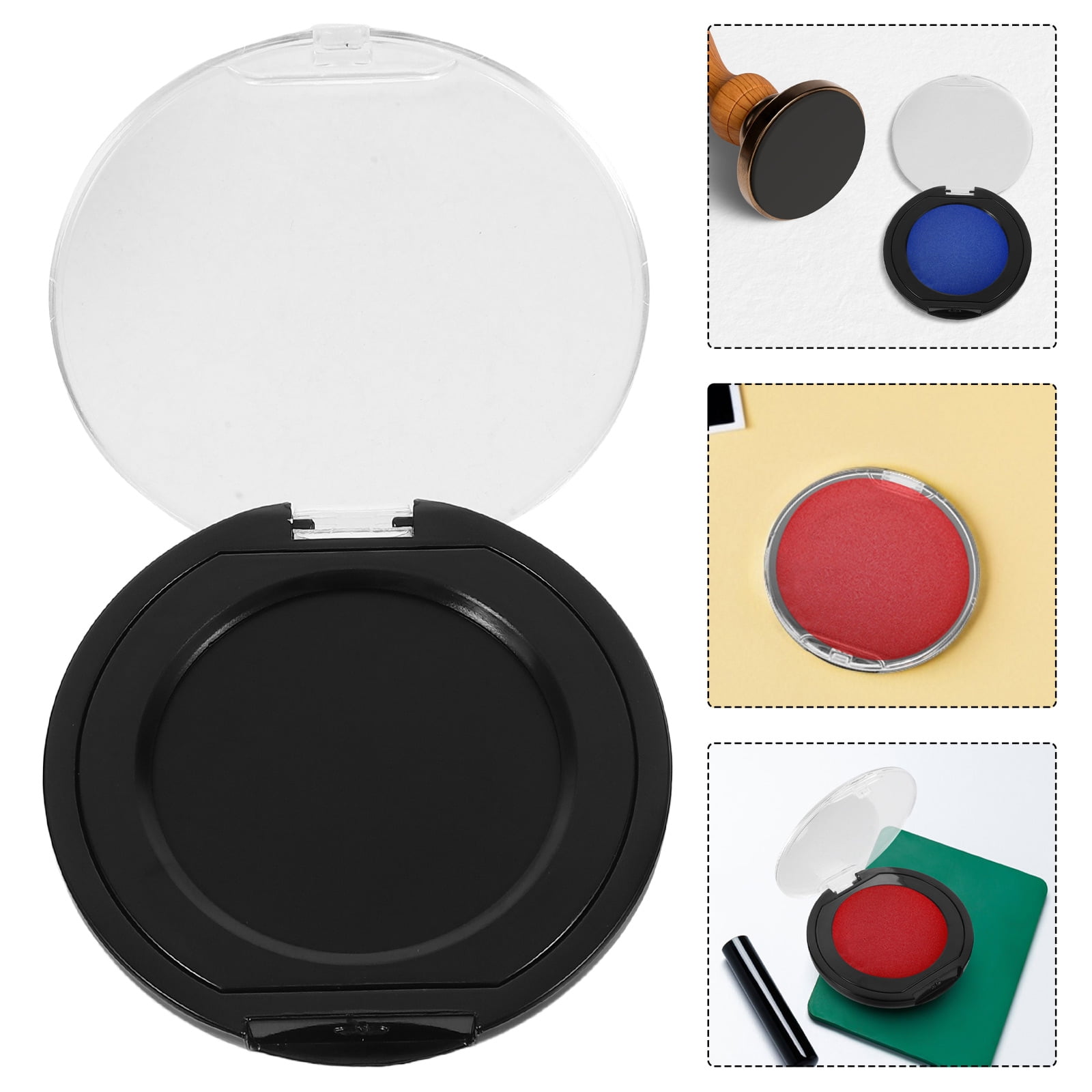 Toddmomy Fingerprint Ink Pad Black 1Set 2.36X2.36X0.43In For Office Use ...