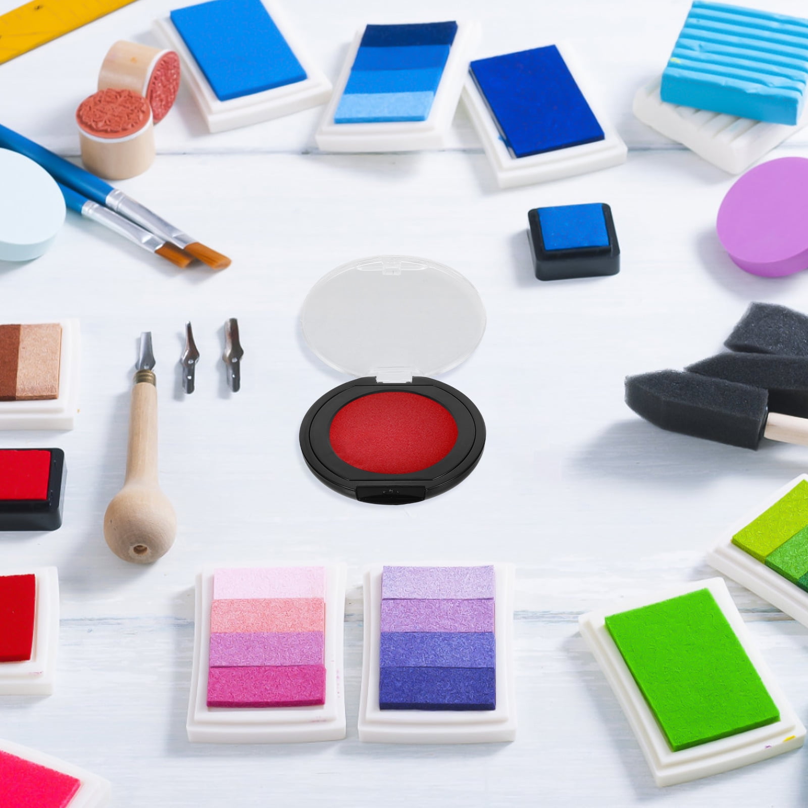 Masteelf Fingerprint Ink Pad Thumbprint Stamp Pads for Rubber Stamps ...
