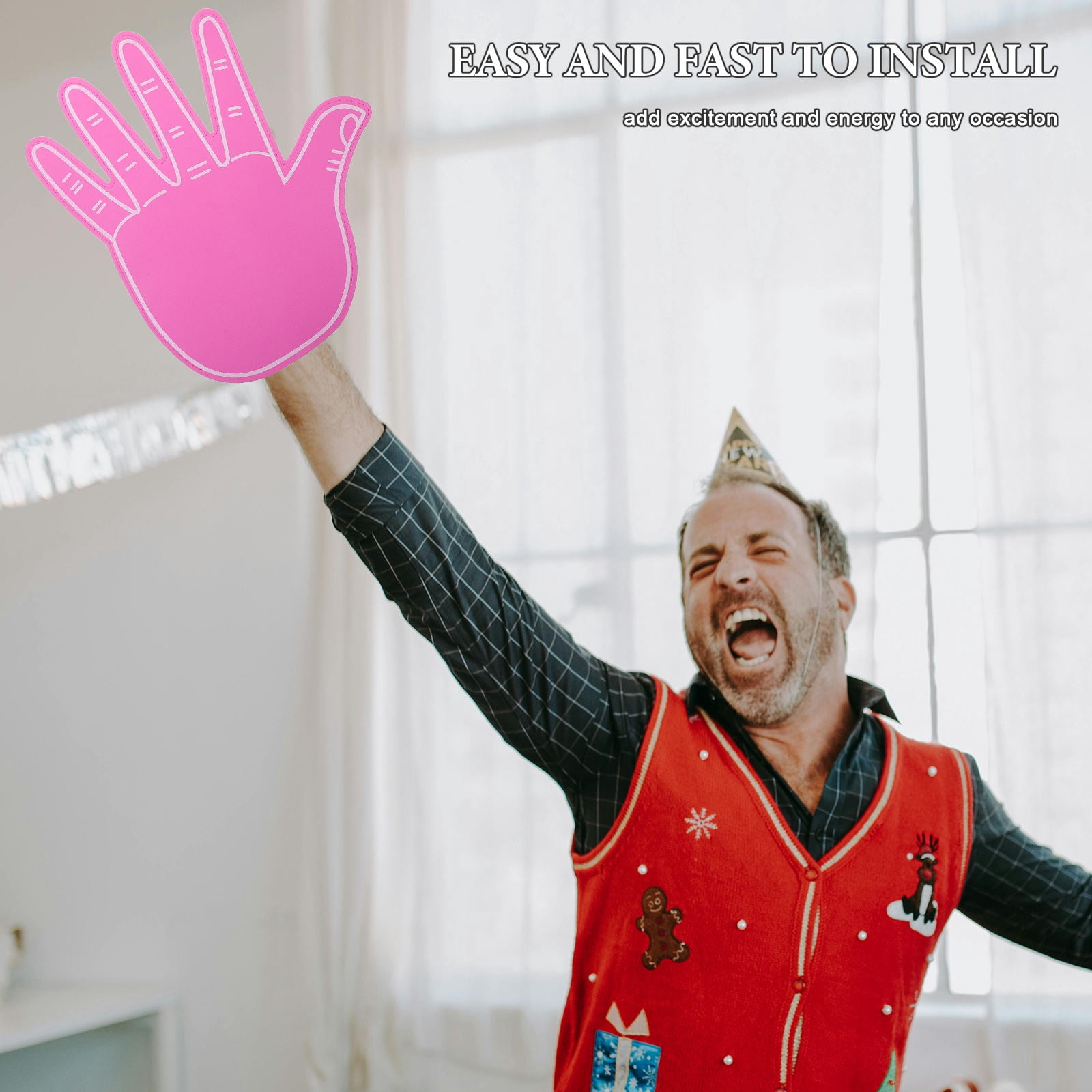 Masteelf Fingers Hand Cheering Gloves 42.50X35.00X0.20CM Pink - Walmart.com