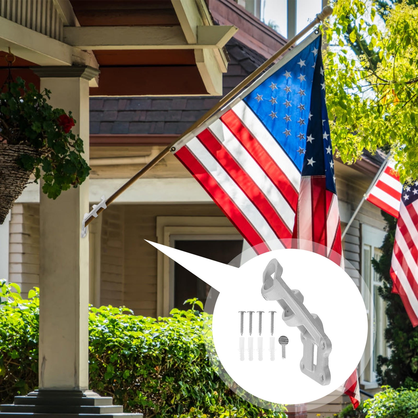 Masteelf Flagpole Wall Brackets Flag Stand Fixed Bracket 18.50X7.50X5 ...