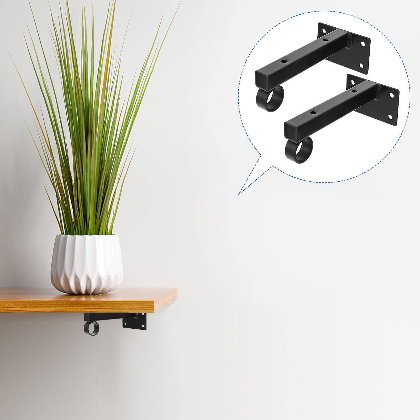 Masteelf Floating Shelves Wall Mounted Storage Shelf Bracket Circle ...