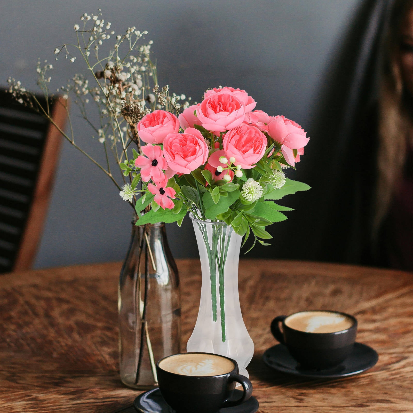 Masteelf Flower Vase Desktop Vase Home Decor Classic Vase Room Office ...