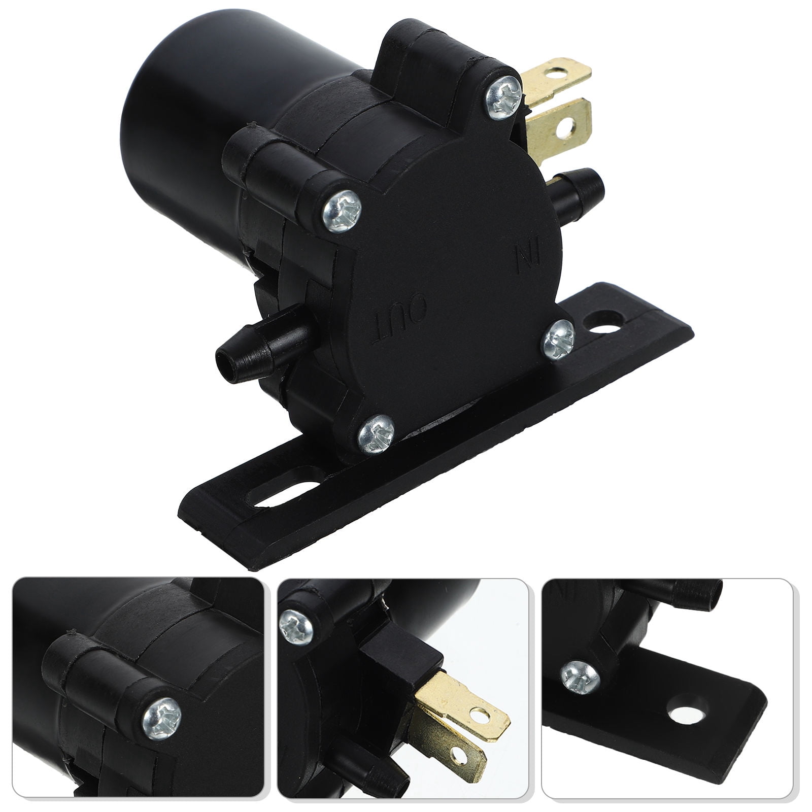 Masteelf Fluid Pump Motor Wash Car Replacement Windshield Washer Black ...