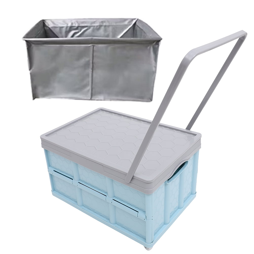 Masteelf Folding Utility Cart Portable Rolling Crate Handcart Shopping ...