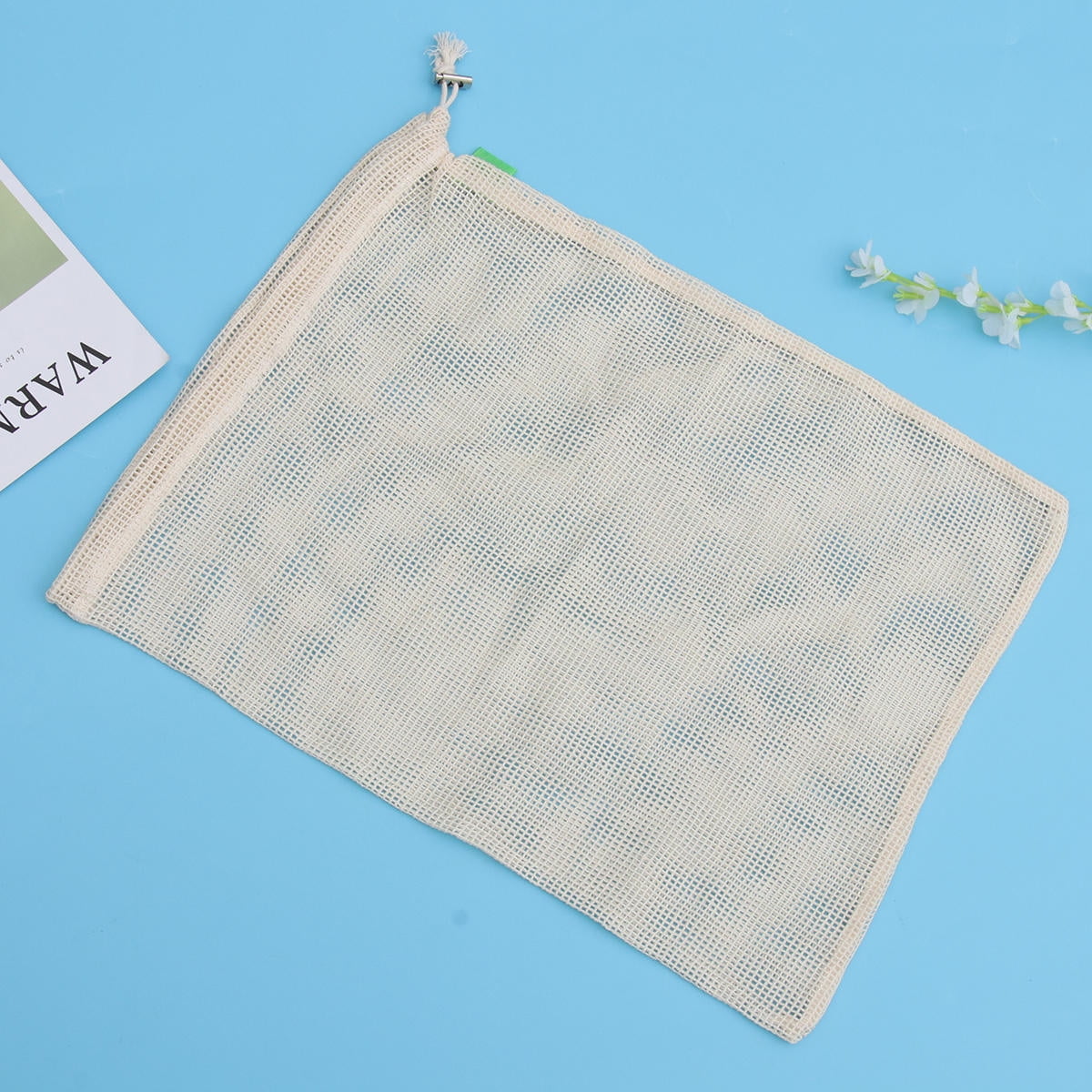 Masteelf Food Storage Pouch Drawstring Produce Bags Cotton Mesh ...
