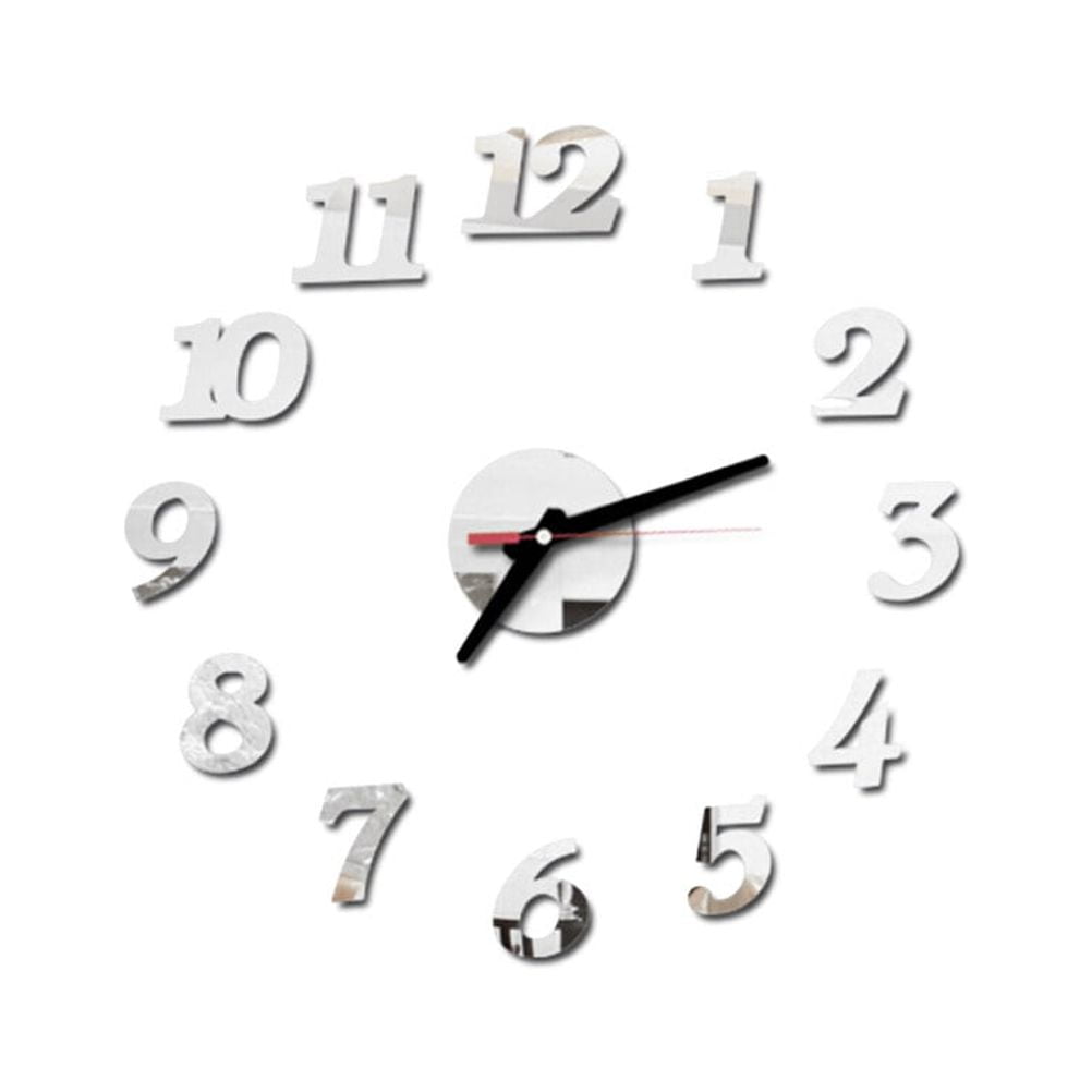Masteelf Frameless Wall Clock with Silent Movement and Acrylic Mirror ...