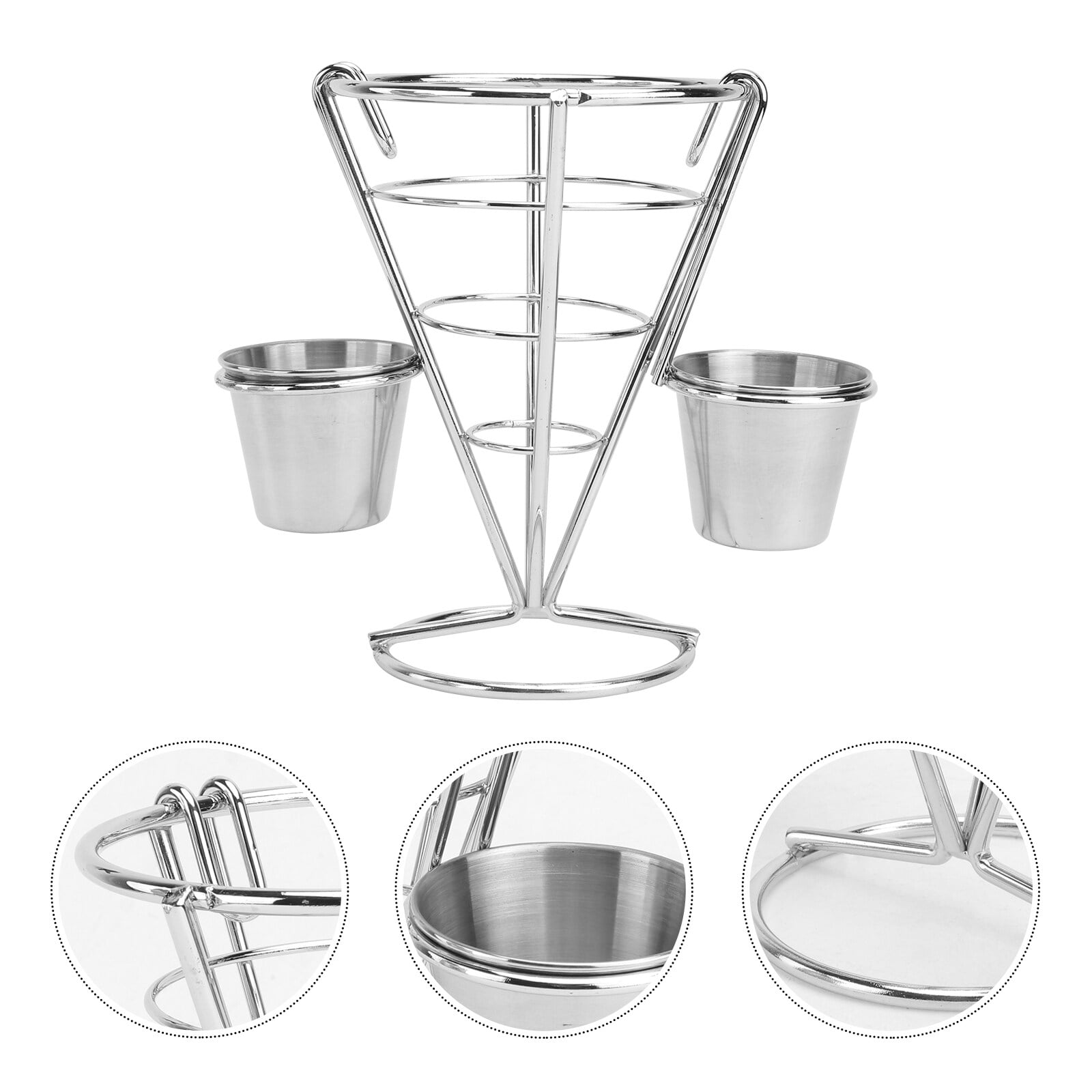 Masteelf Fried Chicken Display Stand Chip Cones Snack Food Trays Silver ...