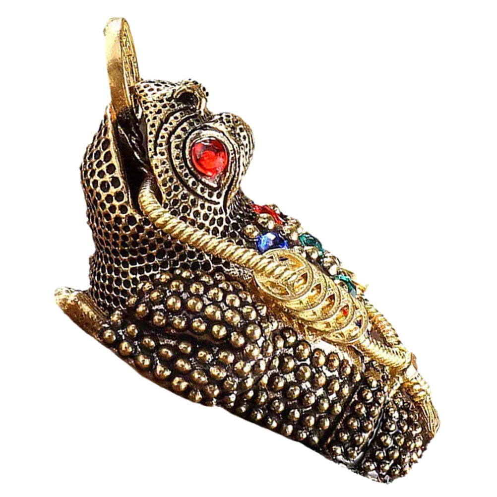 Masteelf Frog Decorations Copper Toad Statue Good Luck Symbol for ...