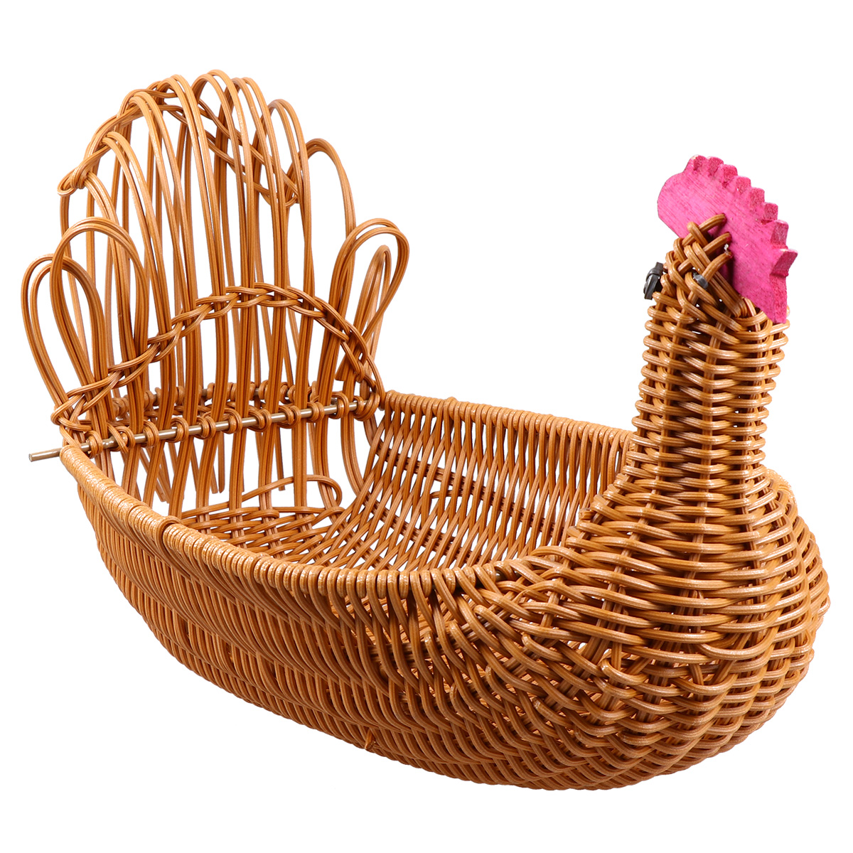 Masteelf Fruit Bowl Bread Tray Rattan Turkey Pattern Creative Storage ...