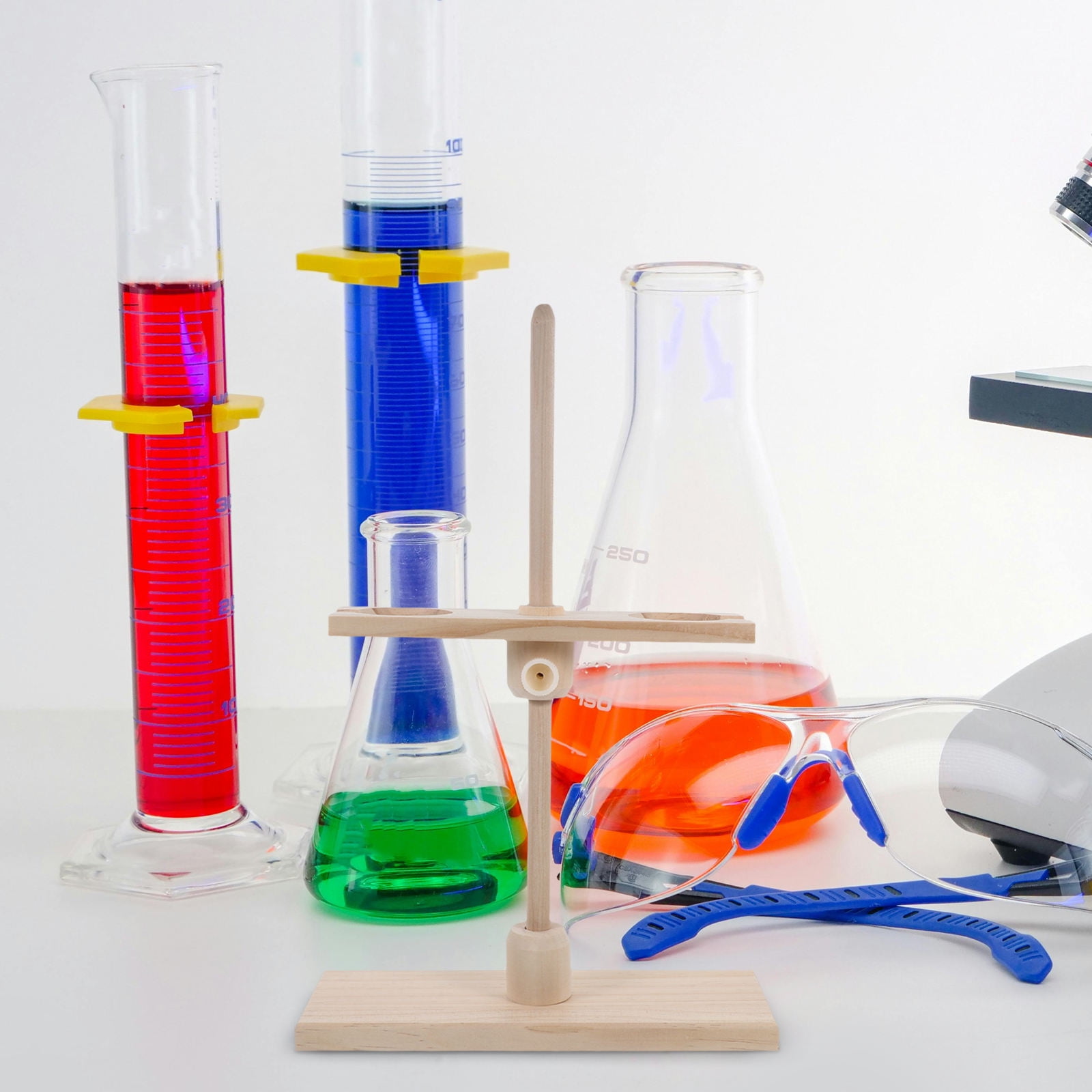 Masteelf Wooden Adjustable Height 2Holes Funnel Rack for Storage Beige ...