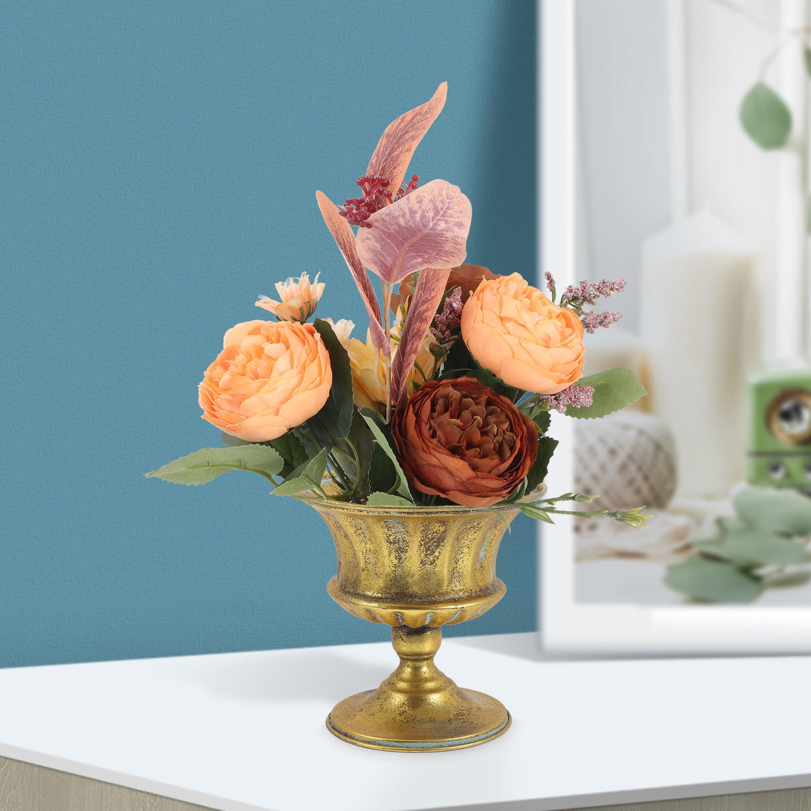 Masteelf European Style Retro Decorative Urn Flowerpot Vase 15x15cm ...