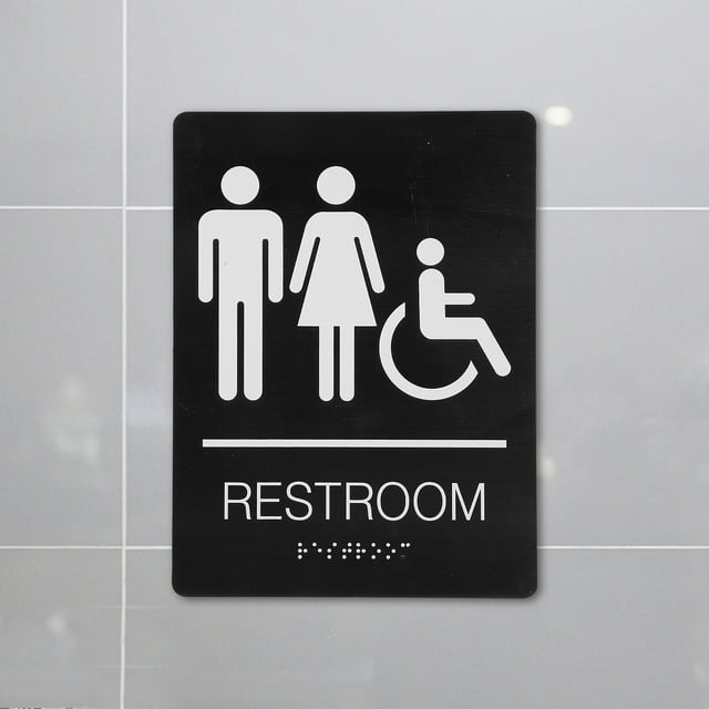 Masteelf Gender Neutral Toilet Sign Disabled Wheelchair Simple Sign ...