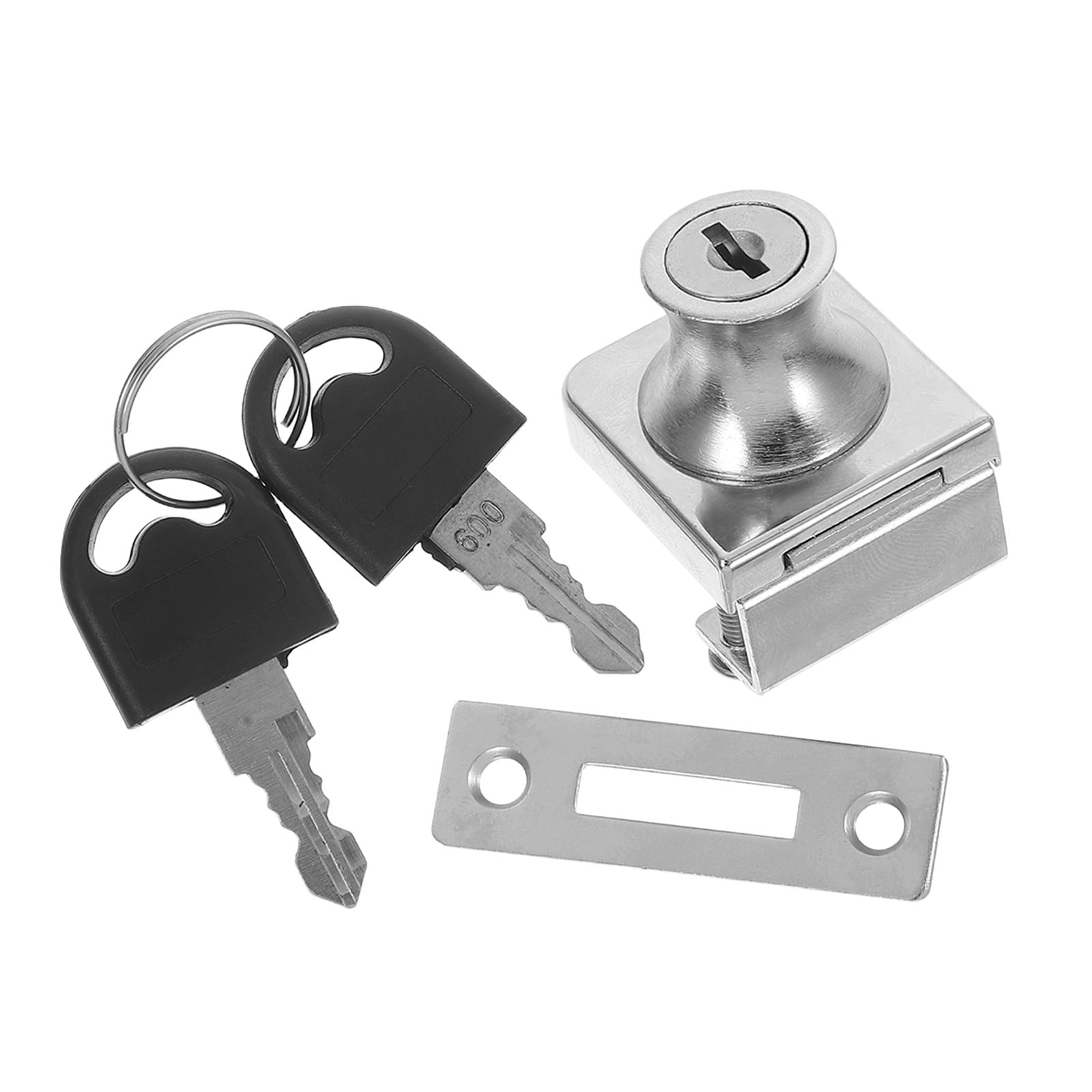 Secure Showcase Door Lock with Key for Home Silver Zinc Alloy ...