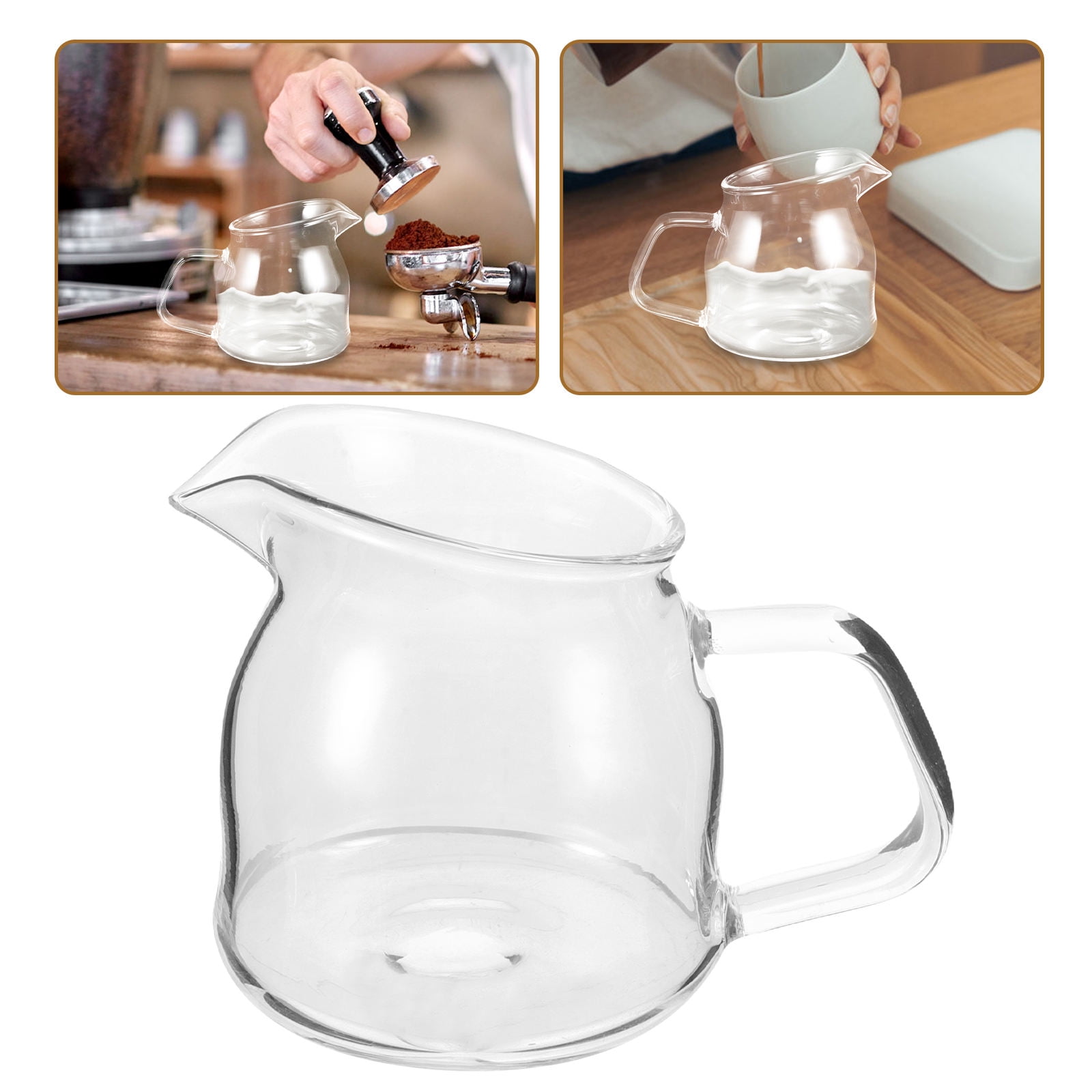 Masteelf Glass Milk Frothing Cup Small Coffee Pitcher Espresso Cup with ...