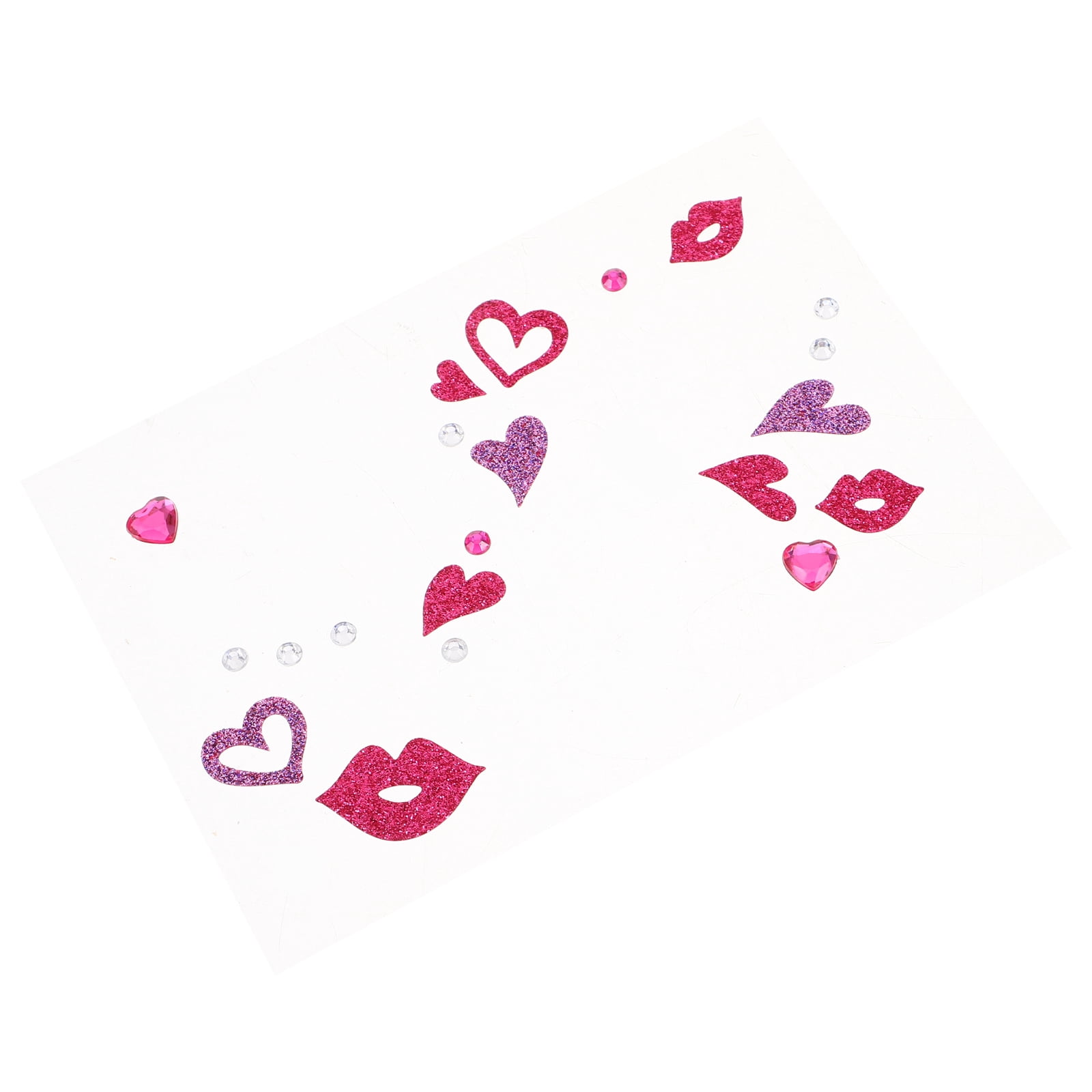 Masteelf Glitter Heart Face Stickers Valentine's Day Heart Rhinestones ...