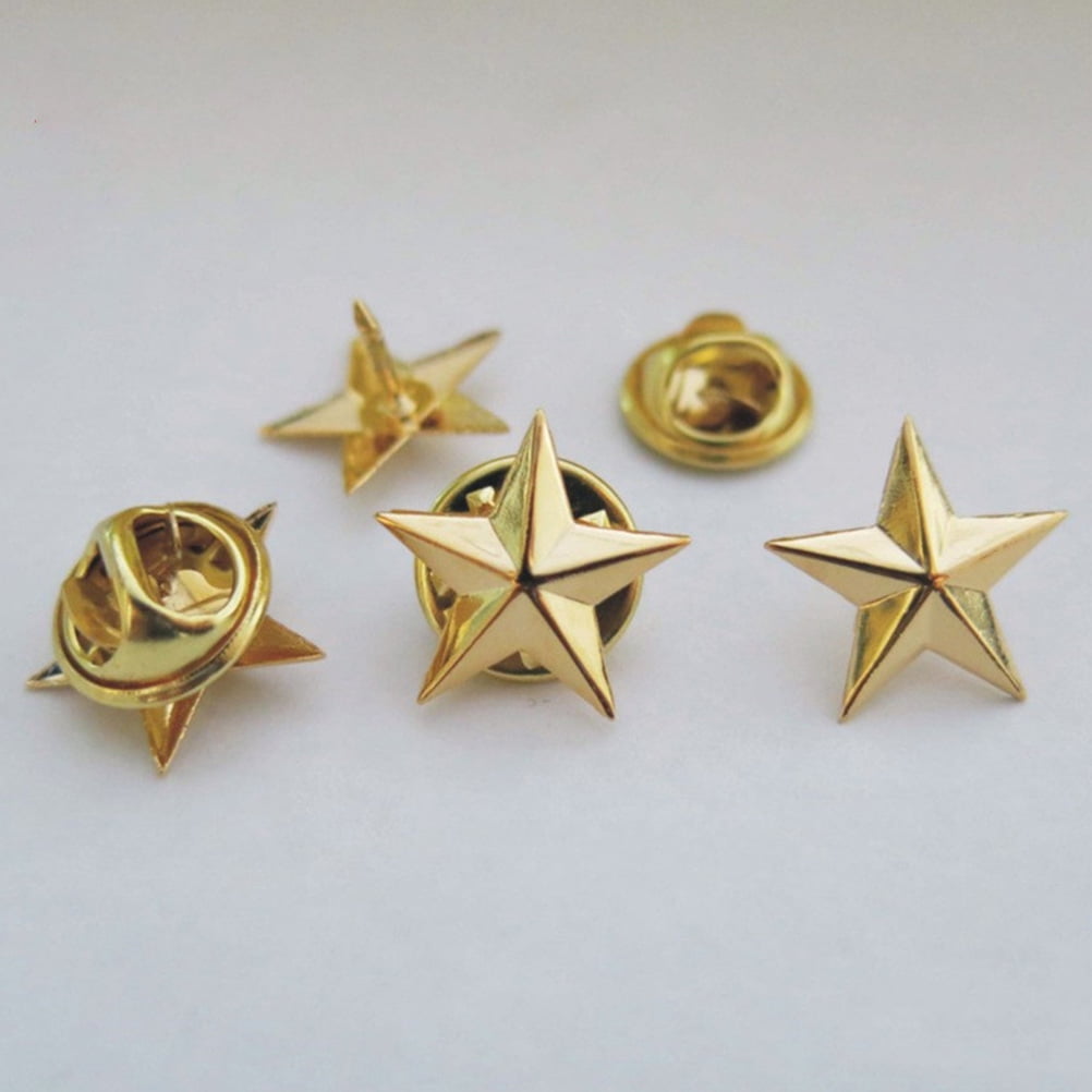 Masteelf Golden Badges with 3D Design for Decor 10pcs Exquisite Lapel ...